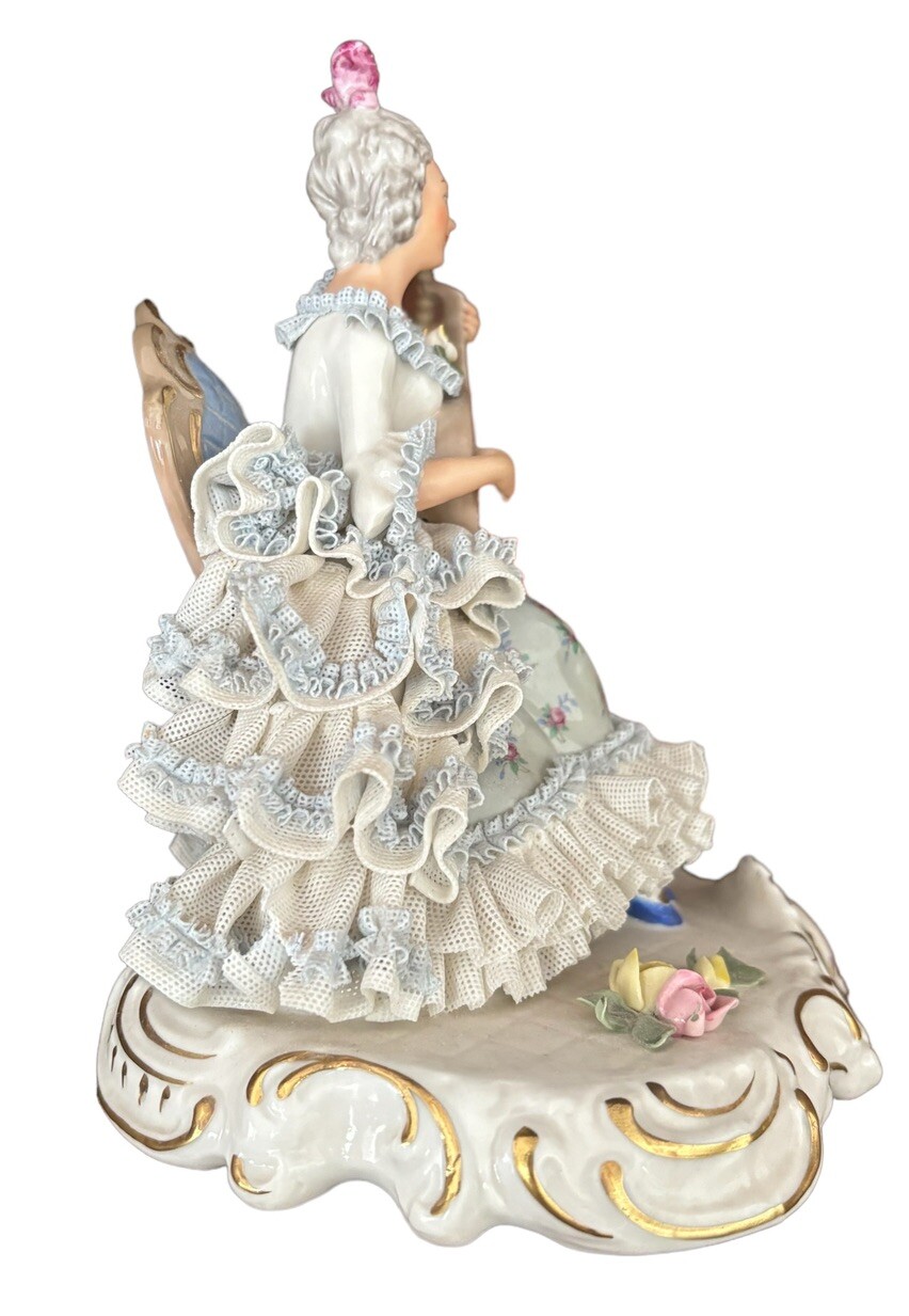 Dresden Lace Ballerina Sandizell Hoffner Figurine Germany Violin LARGE ...
