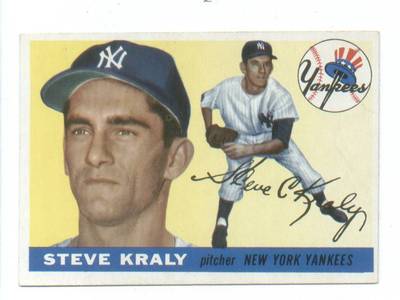1955 Topps Steve Kraly Card New York Yankees EX Mint # 139 | eBay