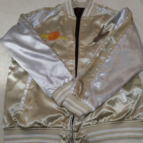 3XL Silver Gold Satin Stadium Jacket Embroidery Design | eBay