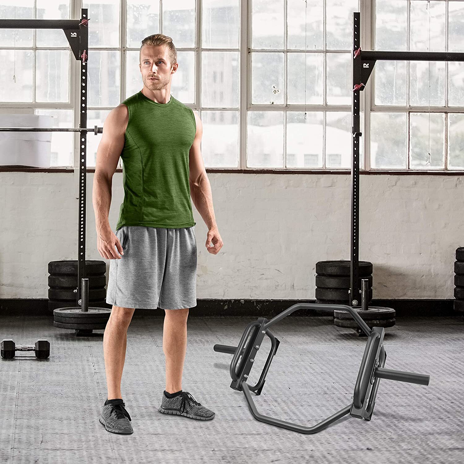 CAP Barbell OB-93 Olympic Trap Bar/Hex Bar/Shrug Bar/Deadlift Bar ...