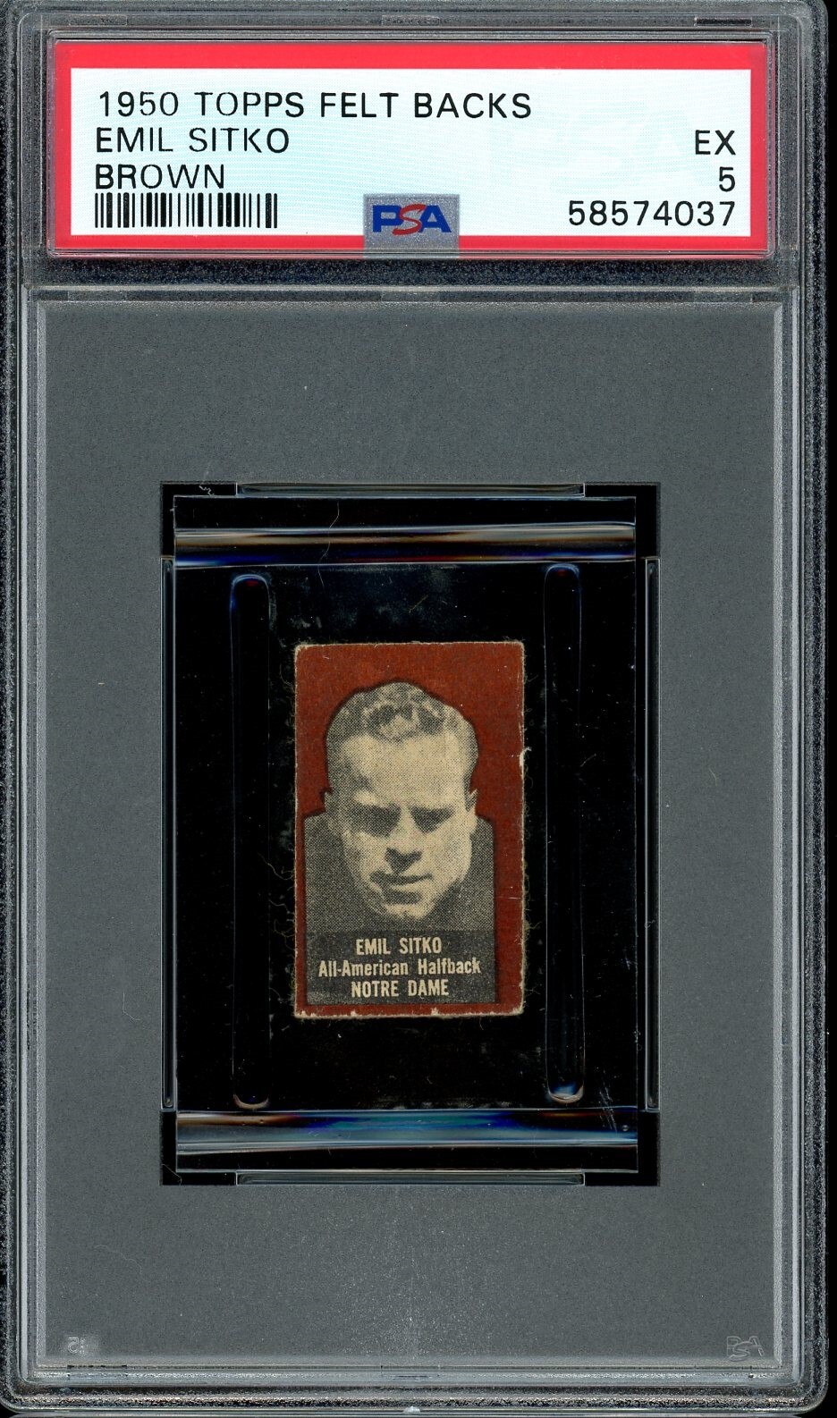 1950 Topps Felt Backs Football Emil Sitko Brown PSA 5 | eBay