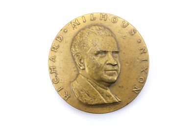 Vintage Richard Nixon 2.75" 37th President Bronze Coin Token Medallic ...