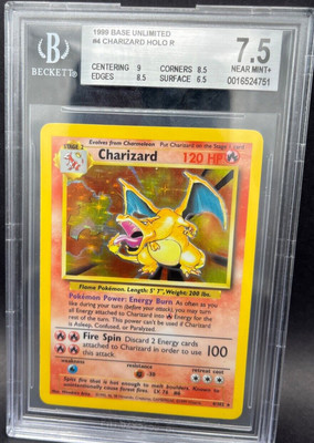 Holo R Charizard BGS 1999 Base unlimited 7.5 near mint 4/102 | eBay