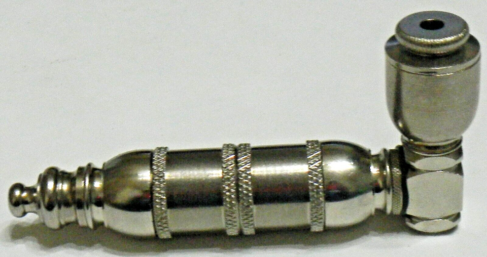 4" Inch Tobacco Smoking Pipe Nickel Plated Brass Chamber Pipe Made In ...