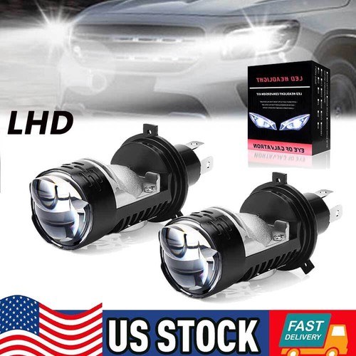 2x H4/9003 Bi-LED LED Projector Lens Hi-Lo Beam 100W Headlight Bulb ...