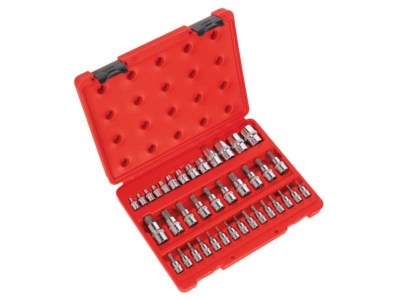 Sealey Premier 38 Piece 1/4",3/8",1/2" Security Torx Star Socket Bit ...