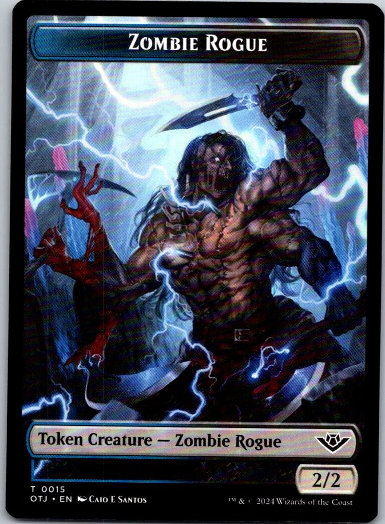 Magic the Gathering Zombie Rogue / Plot Token Outlaws of Thunder ...