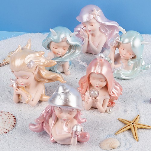 Mermaid Figurine Attractive Vivid Tactile-friendly Mermaid Statue ...