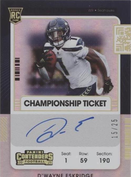 2021 Panini Contenders - Rookie Ticket RPS Variation D'Wayne Eskridge ...