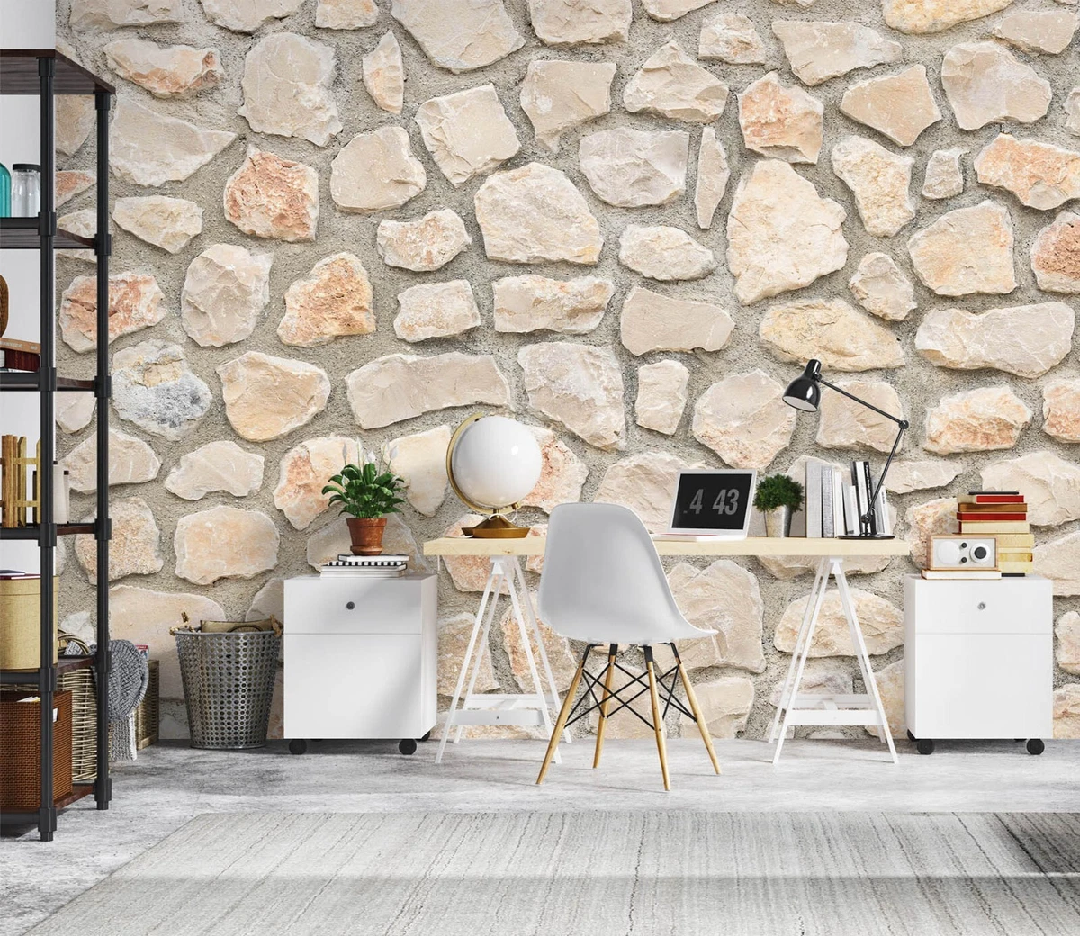 Smooth Stone Wall Wallpaper