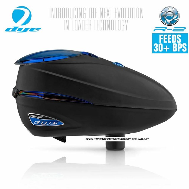 Dye Rotor R2 Black - Blue Ice Paintball Hopper Electronic Loader for ...