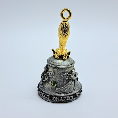 August Peridot Birthstone Pewter Miniature Bell Angels 2 Inches Tall | eBay