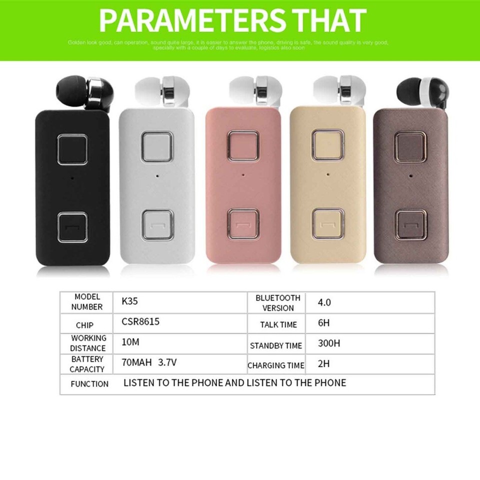 Wireless Earphone Bluetooth Headphone Headset Earpiece For iOS Android ...