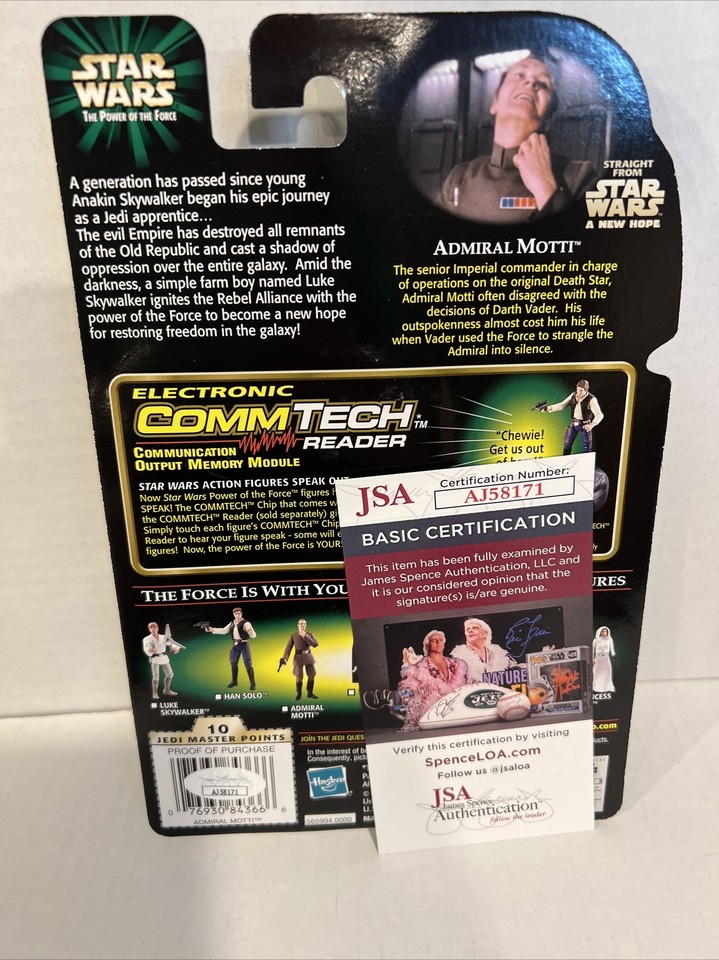 Richard LeParmentier Signed Star Wars Admiral Motti Action Figure JSA 5 ...