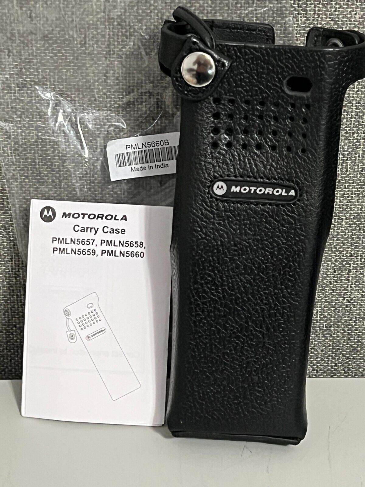 Motorola Leather Carry Case PMLN5660 W/ 3" Fixed Belt Loop APX 6000 ...