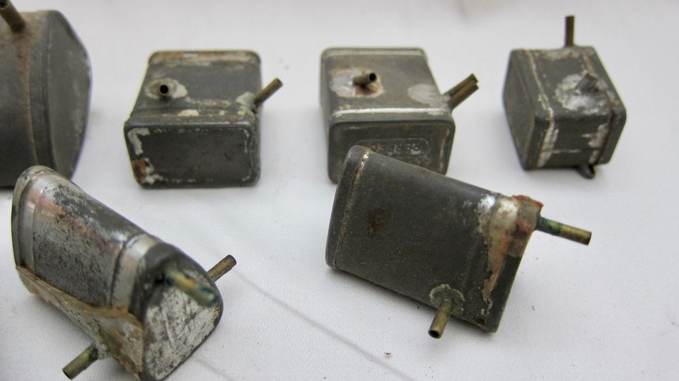 Eight Various Small Fuel Tanks for R/C or Control Line Model Airplanes ...