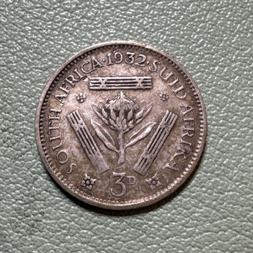 1932 South Africa 3 Pence Silver Coin .800 George V | eBay