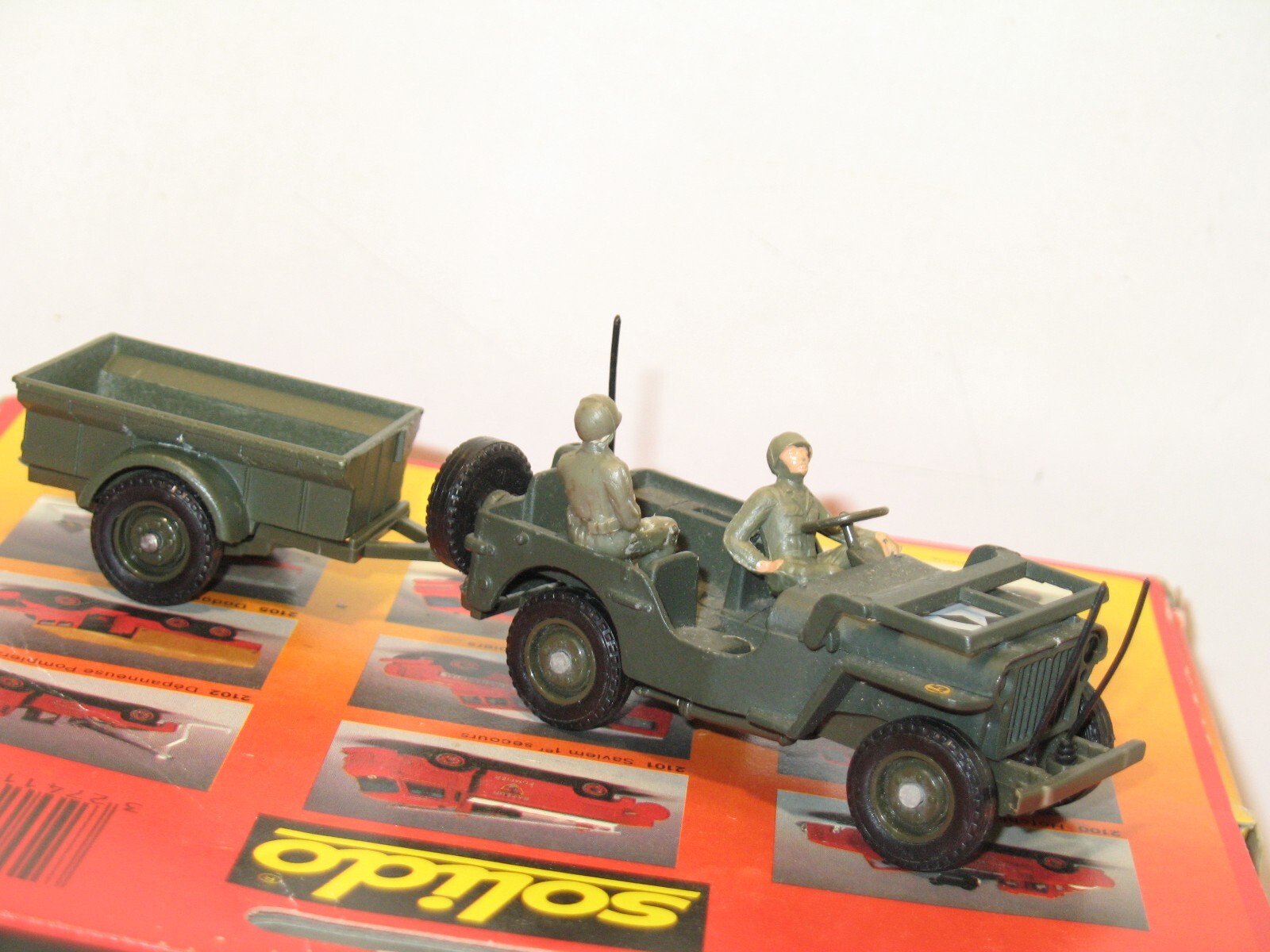 SOLIDO, Military Jeep Willys With 2 Soldiers And Trailer, American ...