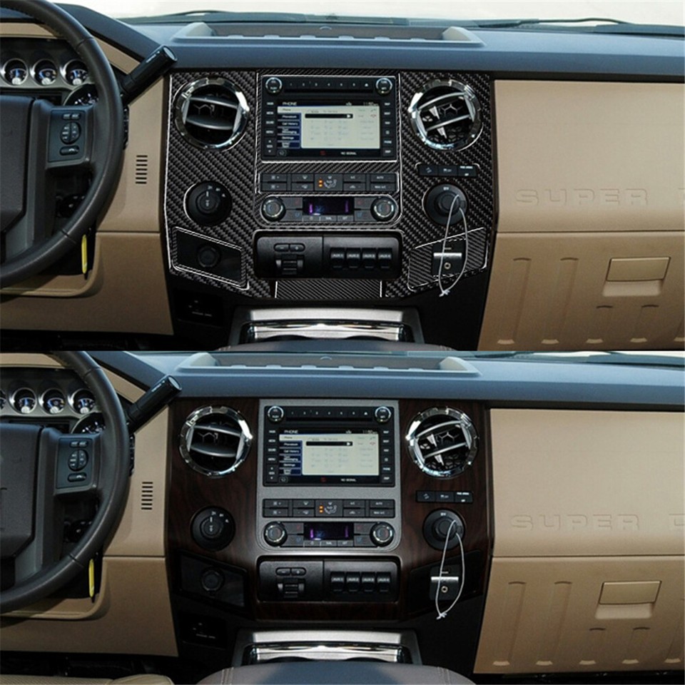 5PC Carbon Fiber Center console interior trim for Ford F250/350/450/550 ...