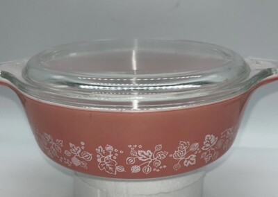 Vintage PYREX Pink Gooseberry Casserole Dish 471 With Lid 1 Pt Milk ...