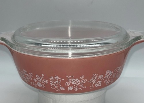 Vintage PYREX Pink Gooseberry Casserole Dish 471 With Lid 1 Pt Milk ...