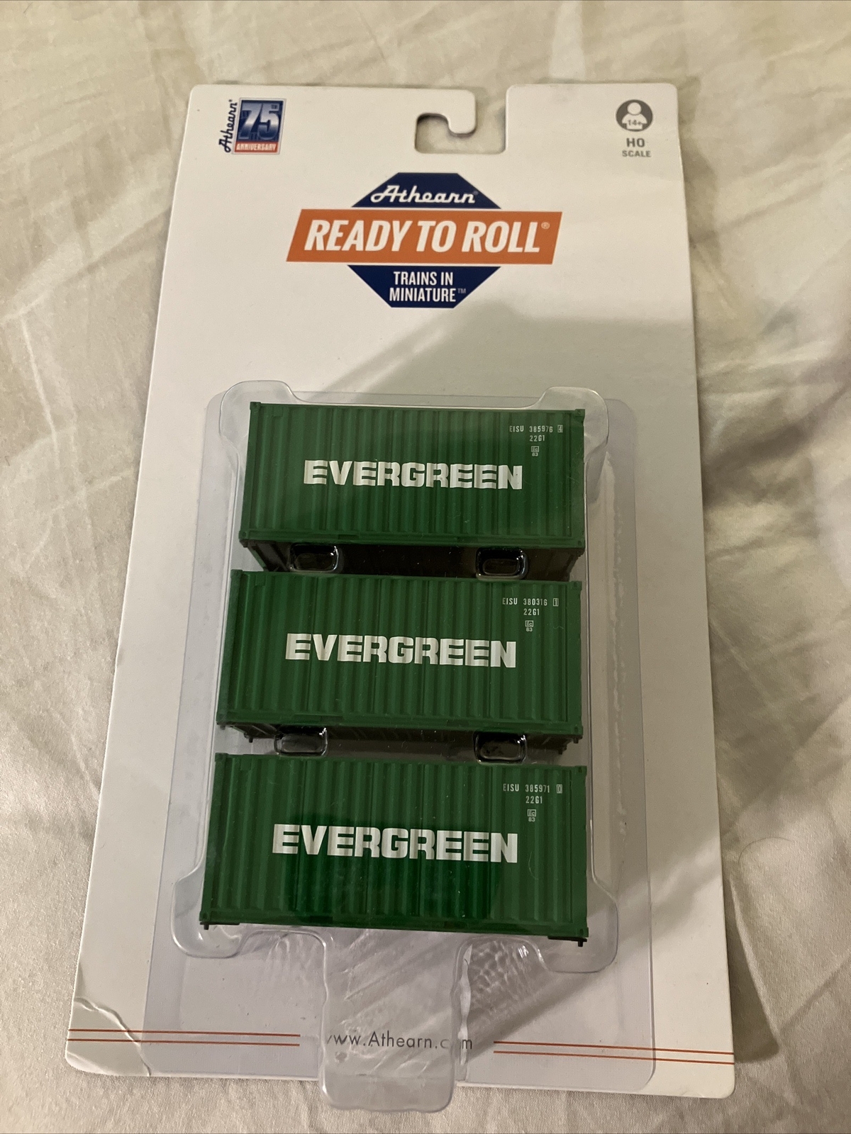 Athearn 27786 HO Scale 20' Intermodal Corrugated Container Evergreen ...