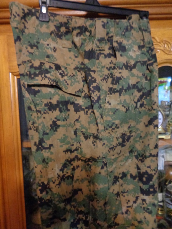 USMC DIGITAL WOODLAND MARPAT FROG COMBAT PANTS SIZE X LARGE LONG XL L ...