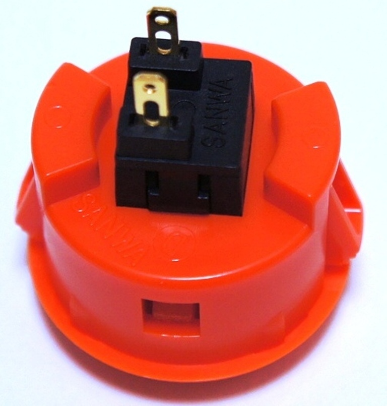 8 pcs Sanwa Genuine Buttons Vermilion & Joystick OBSF-30 Video Game ...