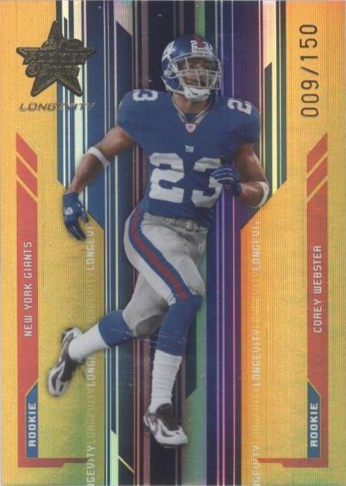2005 Leaf Rookies & Stars Longevity - Rookie Corey Webster #118 Gold ...