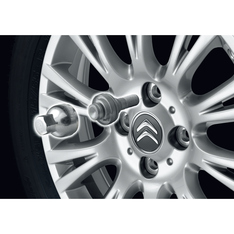 OEM Peugeot Citroen Vauxhall Alloy Wheel Locking Nut Set with Key ...