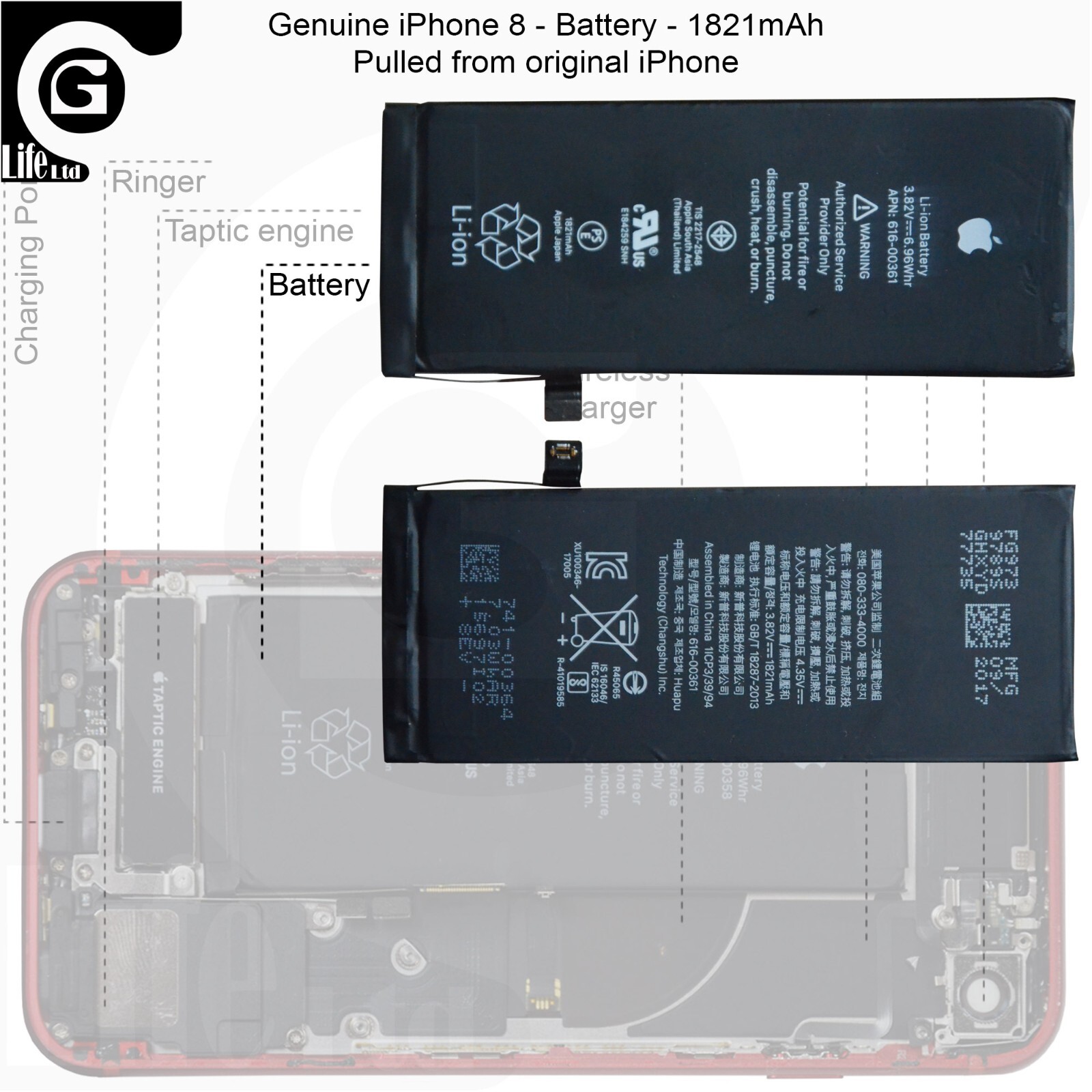 Genuine Original Apple iPhone Batteries over 90% Capacity Used Grade A ...