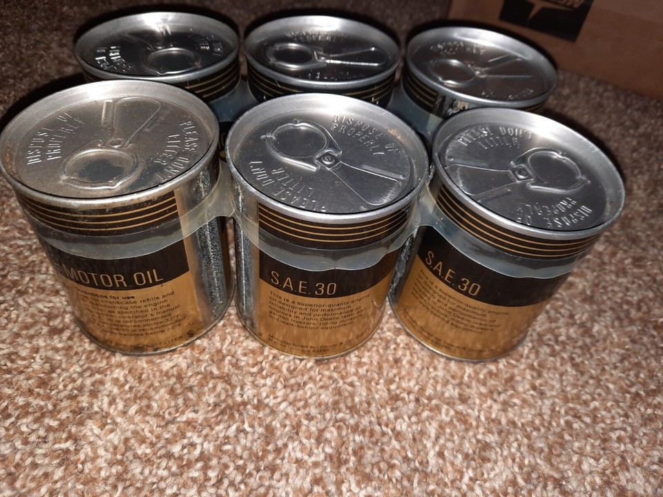 Vintage John Deere 6 pack torq-gard engine oil 30sae 8oz cans | eBay
