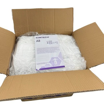 Kimtech A8 Low Lint Contamination Controll Coveralls, White, 2X-Large ...
