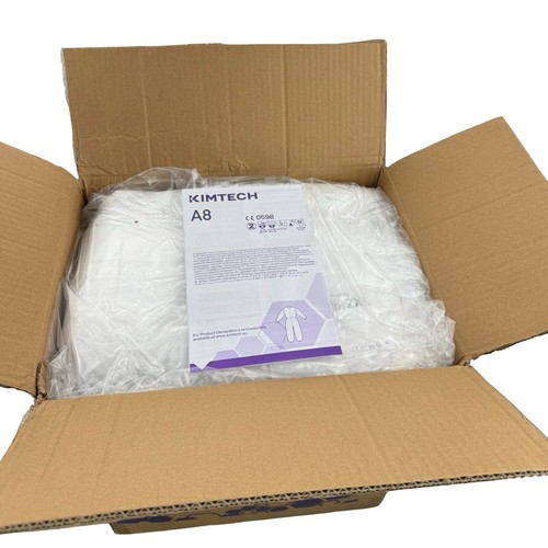 Kimtech A8 Low Lint Contamination Controll Coveralls, White, 2X-Large ...