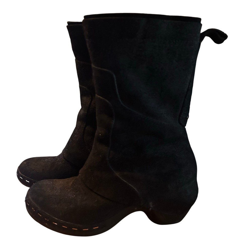 MERRELL Luxe Black Suede Leather Mid Calf Tall Boots Size 8 | eBay