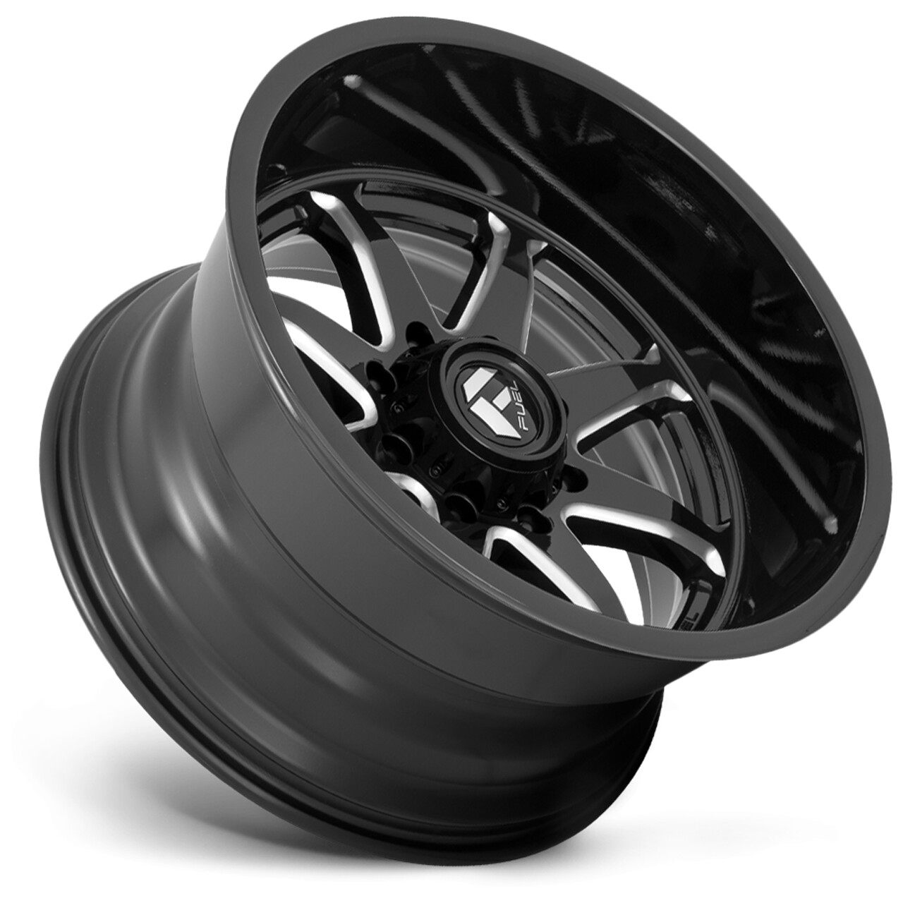 (Set of 5) Fuel D749 Hammer 22x12 6x5.5" -44mm Black/Milled Wheels Rims ...