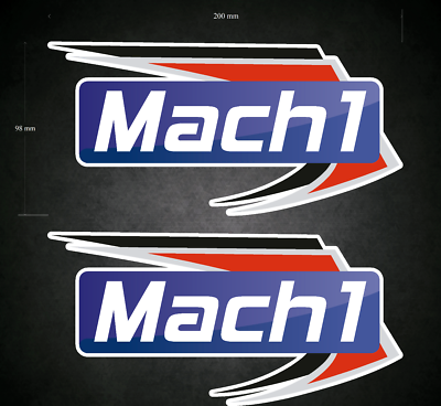 MACH 1 Stickers - Decals - 2 x 200mm x 98mm - Printed & Laminated ...