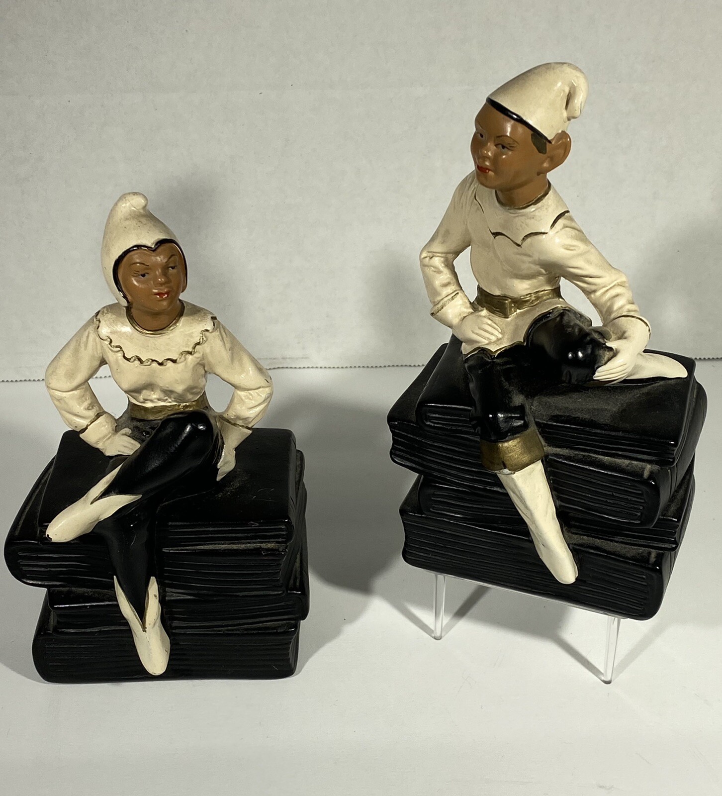 Rare ALEXANDER BACKER ABCO Bookends Chalkware 1950’s Size 7” X 3-3/4 ...