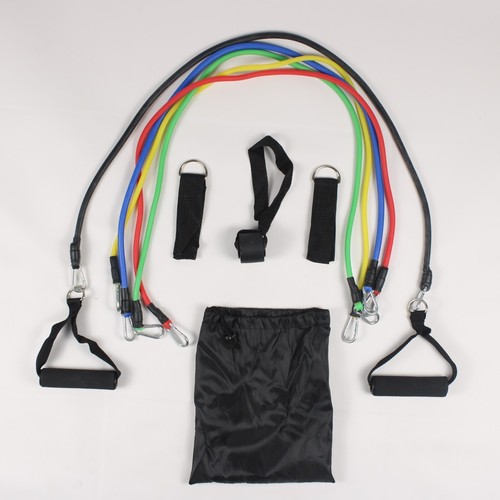 11-Piece Elastic Resistance Bands Set Work Out Band Kit for Home ...