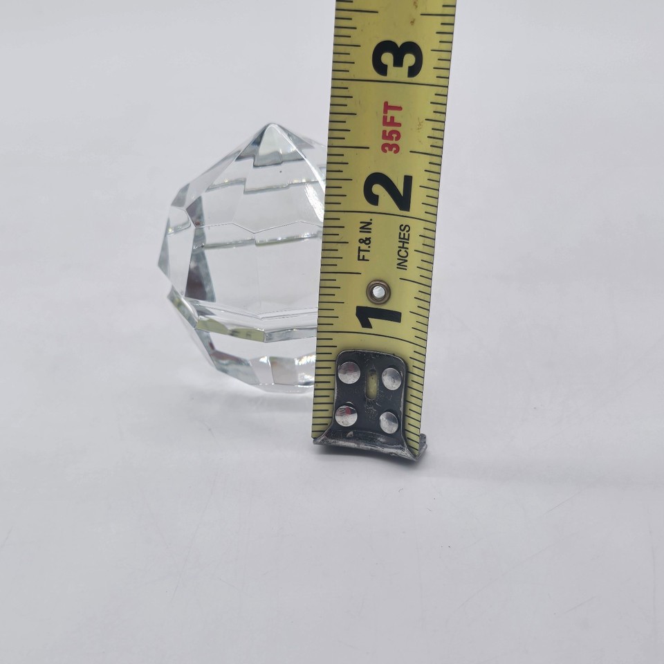 Faceted Lead Crystal Paperweight Prism Cut Glass Diamond Shape 2" Heavy ...