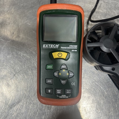 Extech AN100 Thermo Anemometer Measure Air Flow & Velocity CFM/CMM Used ...