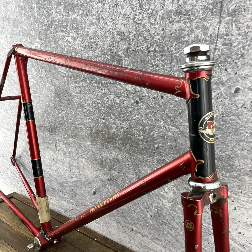 Vintage Motobecane Road Bike Frame 59cm Tall France Lugged Steel 70s ...