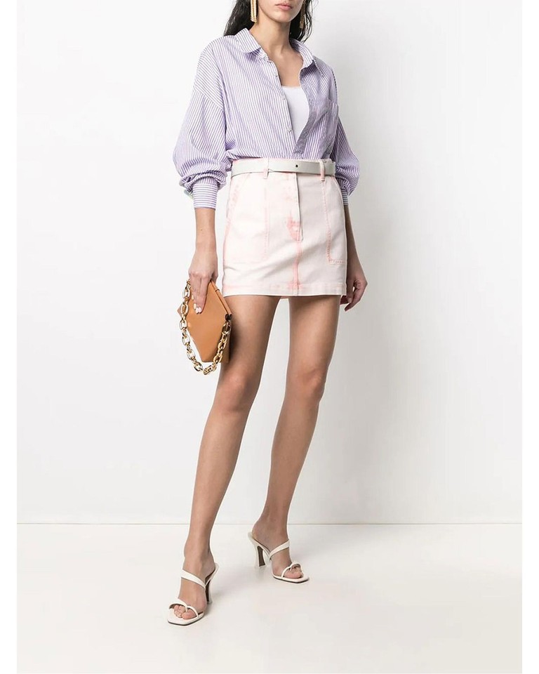 ALBERTA FERRETI Alberta Ferretti A-Line Denim Skirt Women Pink & Purple ...