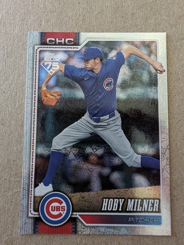 🔥 2026 Topps Series 2 Hoby Milner #616 Topps 75th Logo Foil /75 Cubs ...