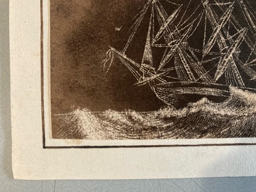 Beautiful Drawing Ink Scratching Xixth Boat Sea Ocean to Identify Paper ...