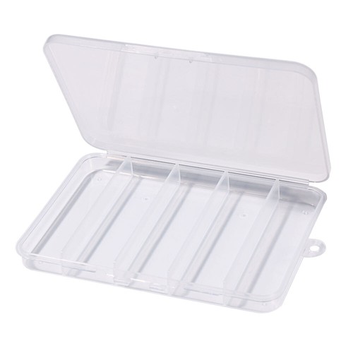10x Fishing Lures Storage Box 5 Compartments Plastic Tackle Bait Case ...