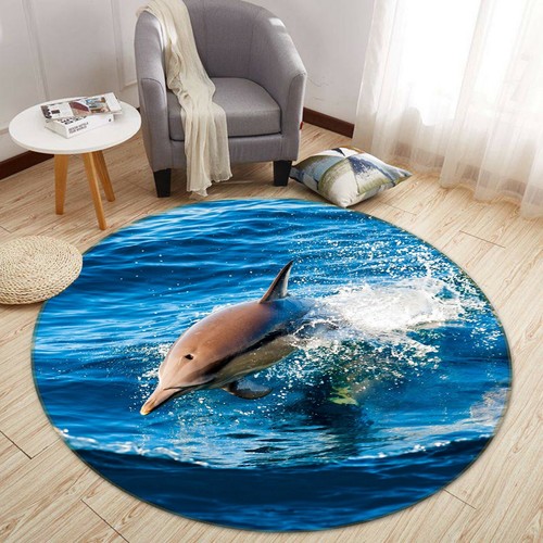 3D Blue Sea Dolphin O1912 Animal Non Slip Rug Mat Elegant Photo Carpet ...