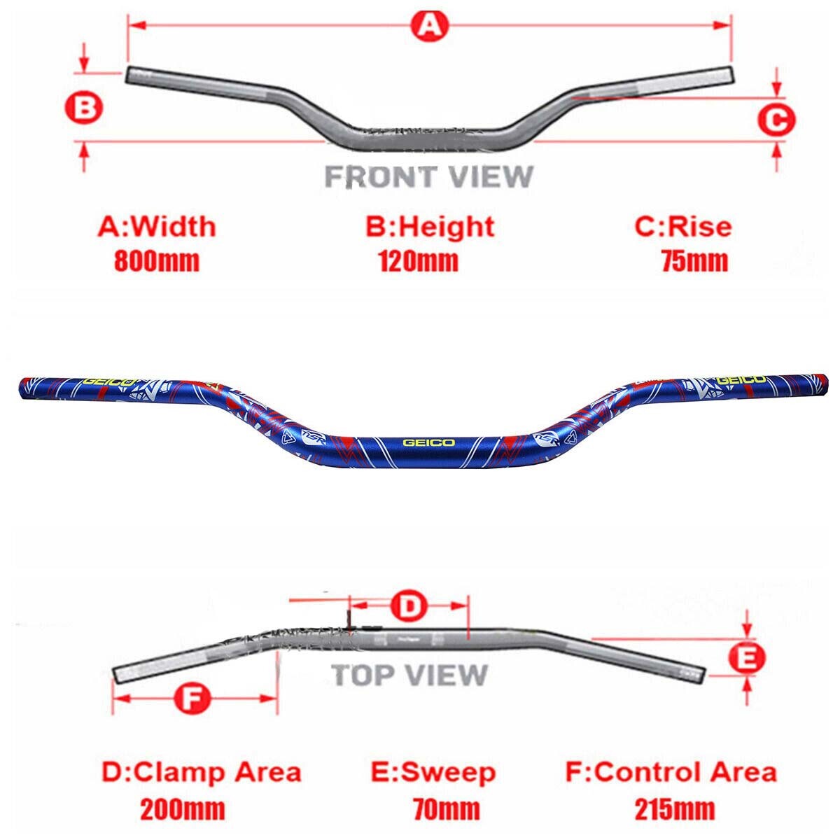 Blue Handlebar bar 28mm For CRF RMZ KXF YZF YZ RM KX CR KTM 125/250/450 ...