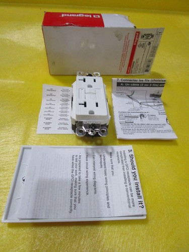 LEGRAND RADIANT WHITE GFCI DUPLEX TR RECEPTACLE 2097TRWRW 20AMP 125VOLT ...