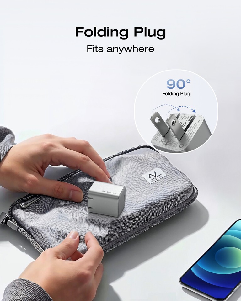 EcoFlow RAPID 20W GaN USB Type C Charger Block Plug Power Adapter with ...